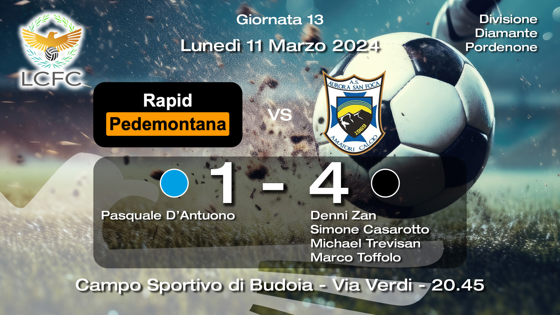 Highlights di Rapid Pedemontana vs Aurora - Lega Calcio Friuli Collinare
